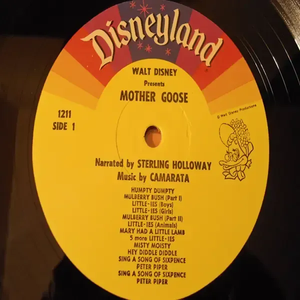 Walt Disney - Mother Goose Nursery Rhymes LP Vinyl Record For Sale